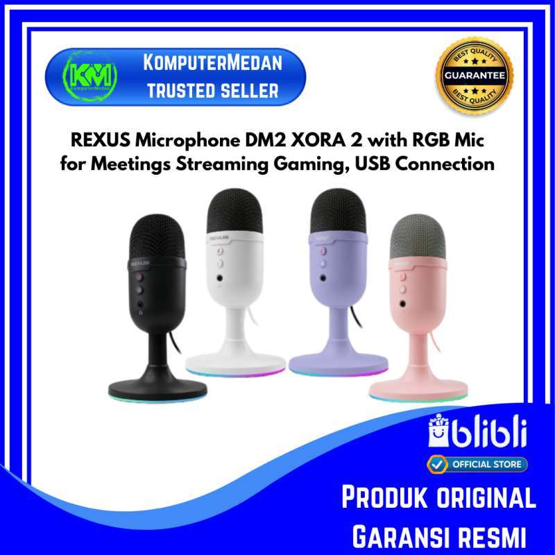 Jual Rexus Microphone Dm2 Xora 2 With Rgb Mic For Meetings Streaming Gaming, Usb Connection Di ...