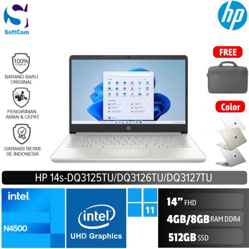 Promo Hp 14s Dq3125tu Dq3126tu Dq3127tu Notebook [n4500/4gb-8gb/512gb ...