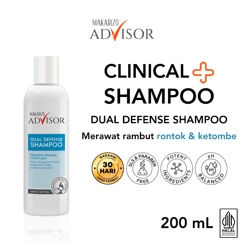 Jual Makarizo Advisor Dual Defense Shampoo 200ml - Shampoo 2 In 1 For Hair Loss & Dandruff Di ...