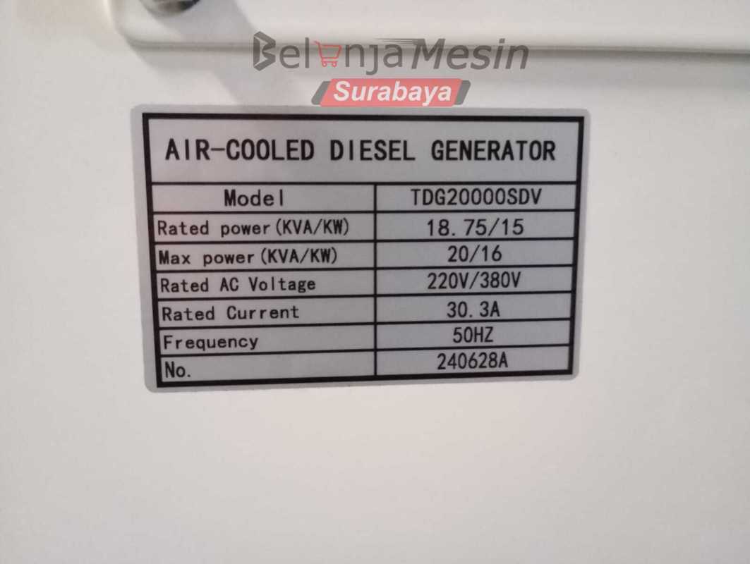 Jual Genset 20 Kva Silent Diesel Dual Voltage Tsuzumi Tdg 20000 Sdv ...