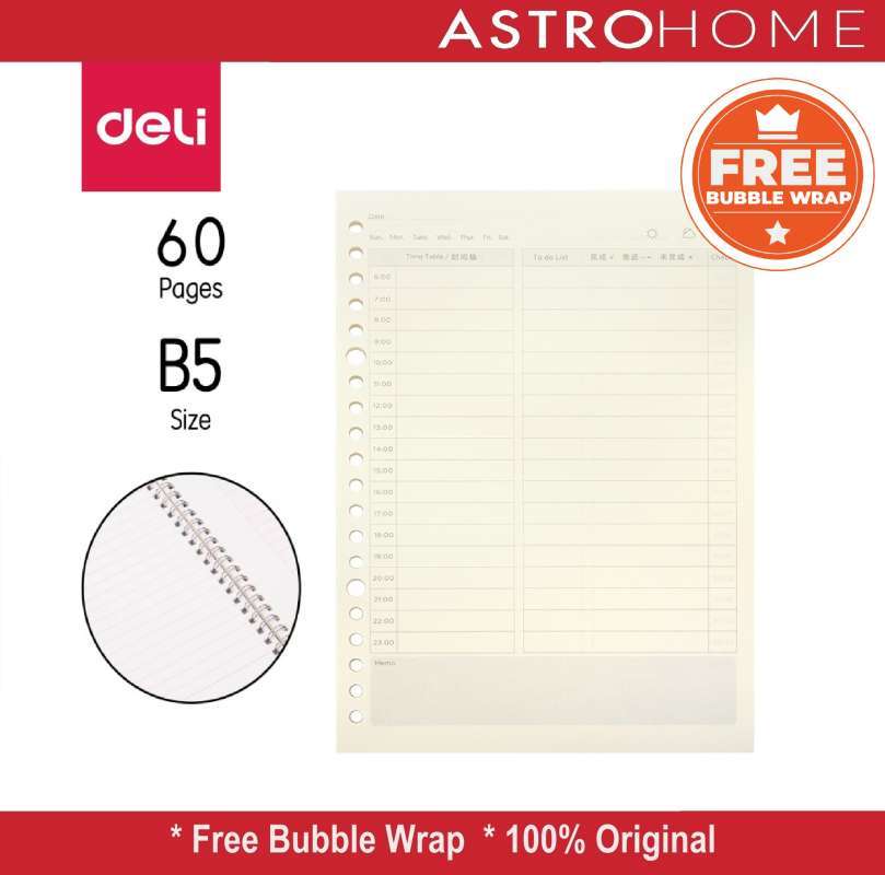Promo Deli Nb560 Refill Loose Leaf Notebook Kertas Isi Ulang Binder ...