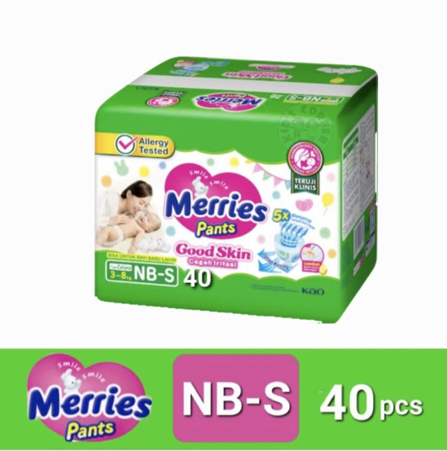 Jual Merries Pants Good Skin Popok Bayi [Size NBS / 40 pcs] di Seller ...