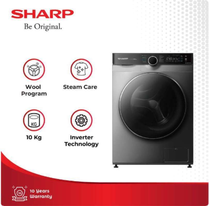 Promo Sharp Mesin Cuci Front Loading Es-fl1410msx Inverter Technology ...