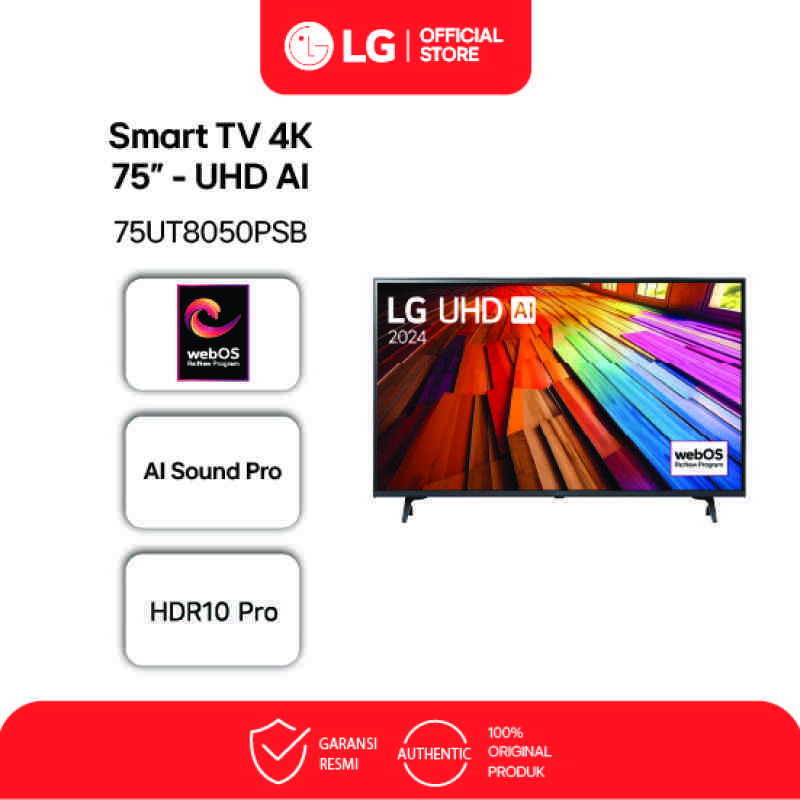 Promo Lg Smart Tv 4k Lg Uhd Ut80 75 Inci - Prosesor Ai Alpha 5 4k Gen7 ...
