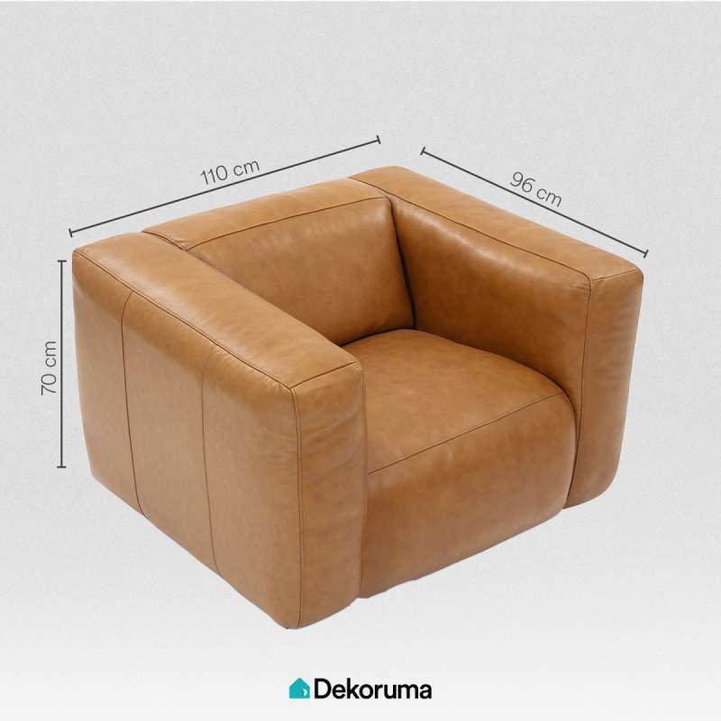 Promo Dekoruma Tenzo Owen Sofa 1 Seater Leather / Sofa Kulit 1 Dudukan ...