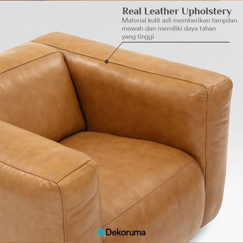 Promo Dekoruma Tenzo Owen Sofa 1 Seater Leather / Sofa Kulit 1 Dudukan ...