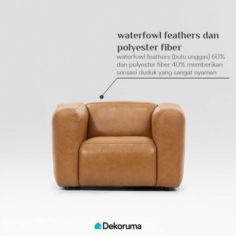 Promo Dekoruma Tenzo Owen Sofa 1 Seater Leather / Sofa Kulit 1 Dudukan ...