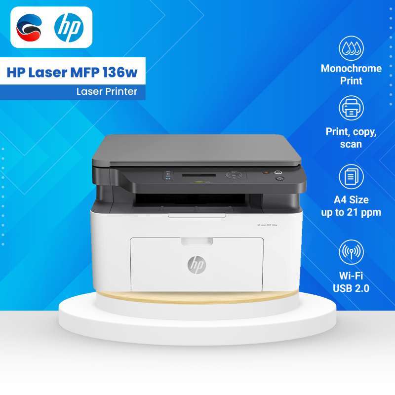 Promo Hp Printer Laser Mfp 136w (replacement 135w) (4zb86a) Diskon 5% Di Seller Grosiria ...