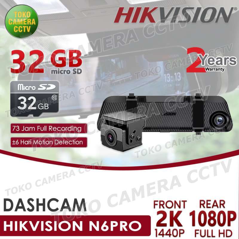 Jual Hikvision N6pro 2k Dashcam Kamera Mobil Wifi Ap Audio G Sensor 2 Channel - Memori 32gb Di ...