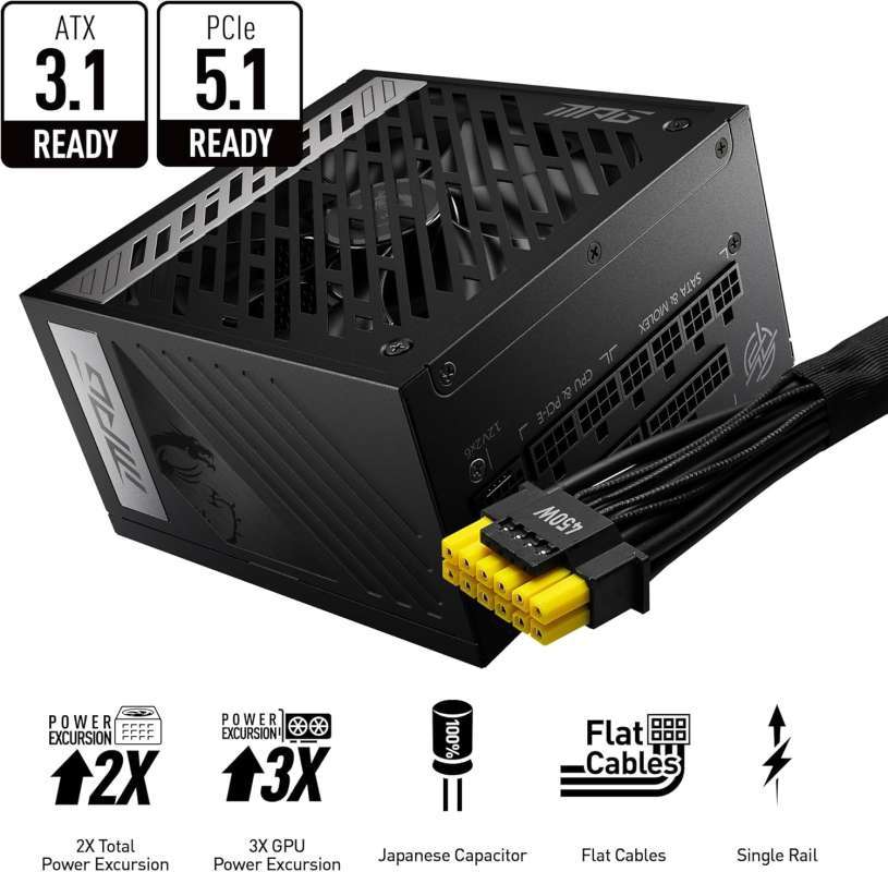 Jual Msi Mag A650gl Psu 650 Watt Modular 80+ Gold | Cybenetics Gold ...
