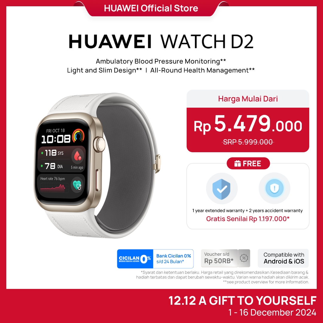 Promo Huawei Watch D2 Smartwatch | 24-hour Ambulatory Blood Pressure ...