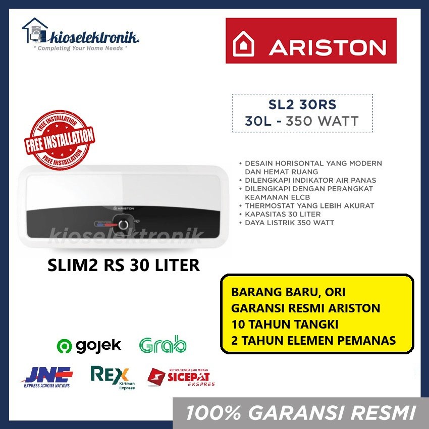 Jual Ariston SLIM2 RS Water Heater [30 L/ 350 Watt] - SL2 30RS - SL2 RS 30 - RS30 - 30 RS di ...