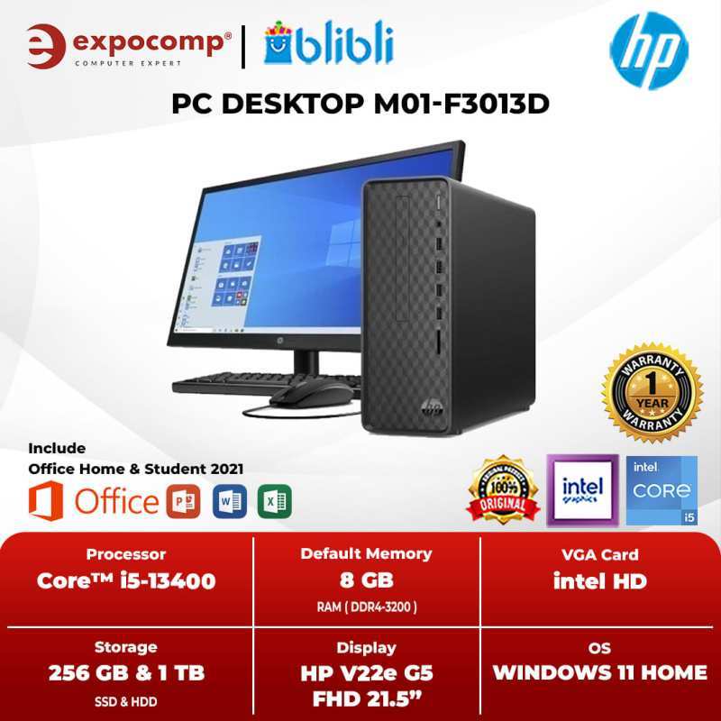 Jual Hewlett Packard Hp Pc Desktop M01-f3013d Black Core I5-13400 8gb ...