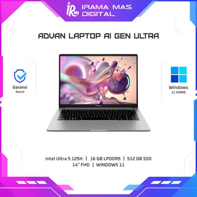 Jual Advan Ai Gen Intel Ultra5/16gb/512gb Ssd/14 Fhd/w11 Home - Grey Di ...