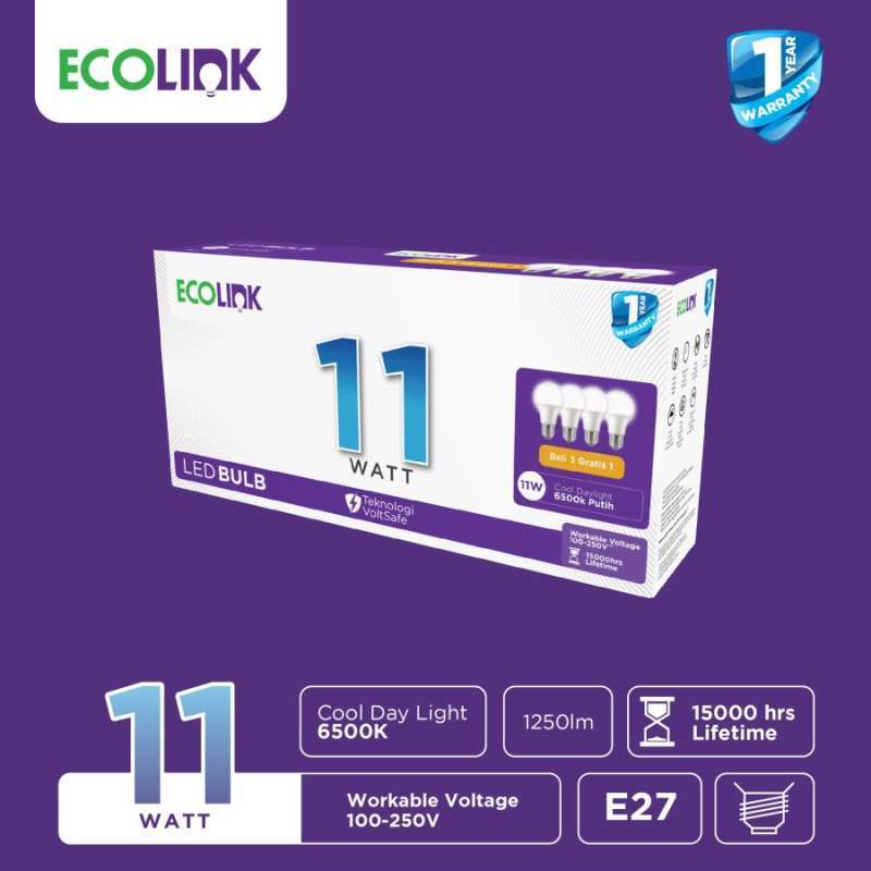 Promo Ecolink Lampu Bohlam Multipack Led Bulb W Putih Cool Day Light Diskon Di Seller