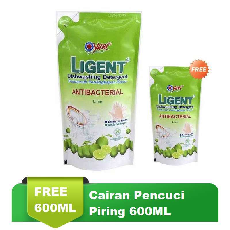 Promo Buy 1 Get 1 - Yuri Ligent Lime Dishwashing Detergent Pembersih ...