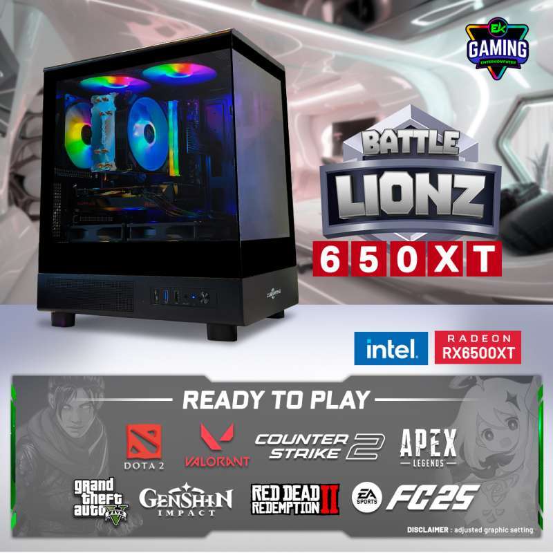 Promo Pc Rakitan Ek Gaming Battlelionz 650 Xt - Core I3 Rx 6500 Xt ...