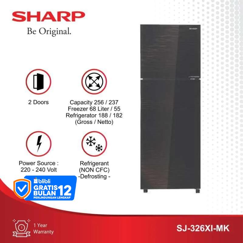 Promo Sharp Sj-326xi-mk Shine J-tech Inverter Series Kulkas 2 Pintu ...
