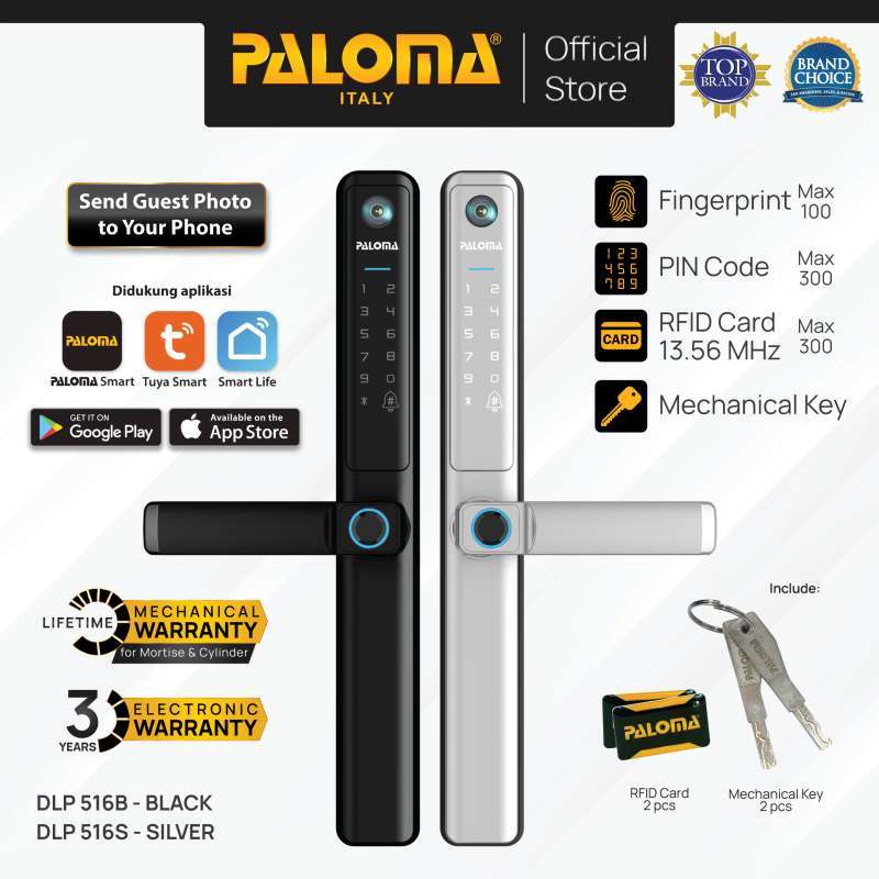 Promo Paloma Smart Lock Kunci Pintu Digital Slim Door Frame Aluminium ...