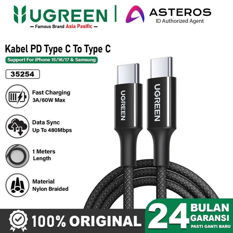 Promo Ugreen Kabel Data Type C To Type C 60W Fast Charging Pd 2.0 3a ...