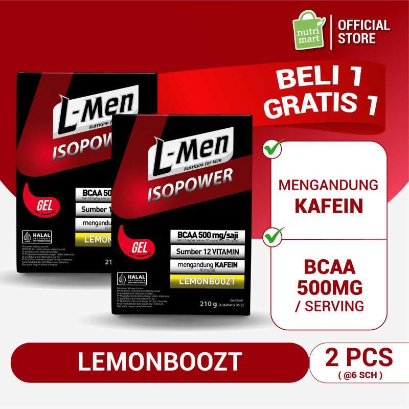 Promo Twin Pack - L-men Isopower Gel Lemonboozt 6 Sch Diskon 50% Di ...