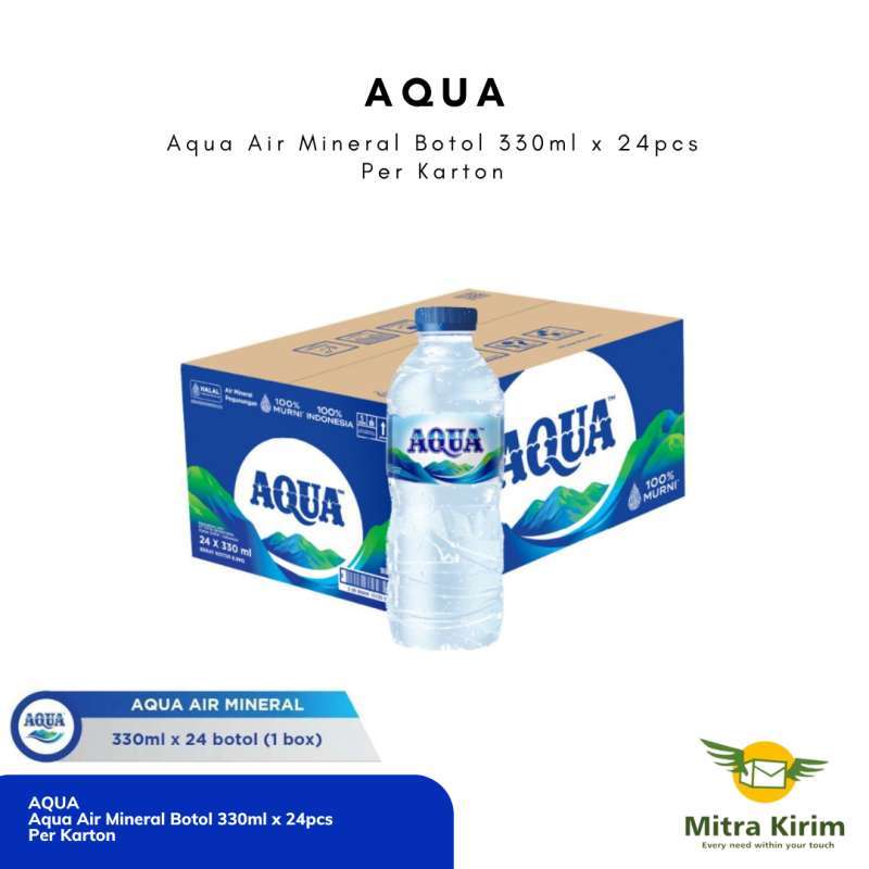 Promo Aqua Botol 330ml X 24pcs - Per Karton Diskon 10% Di Seller Mitra ...