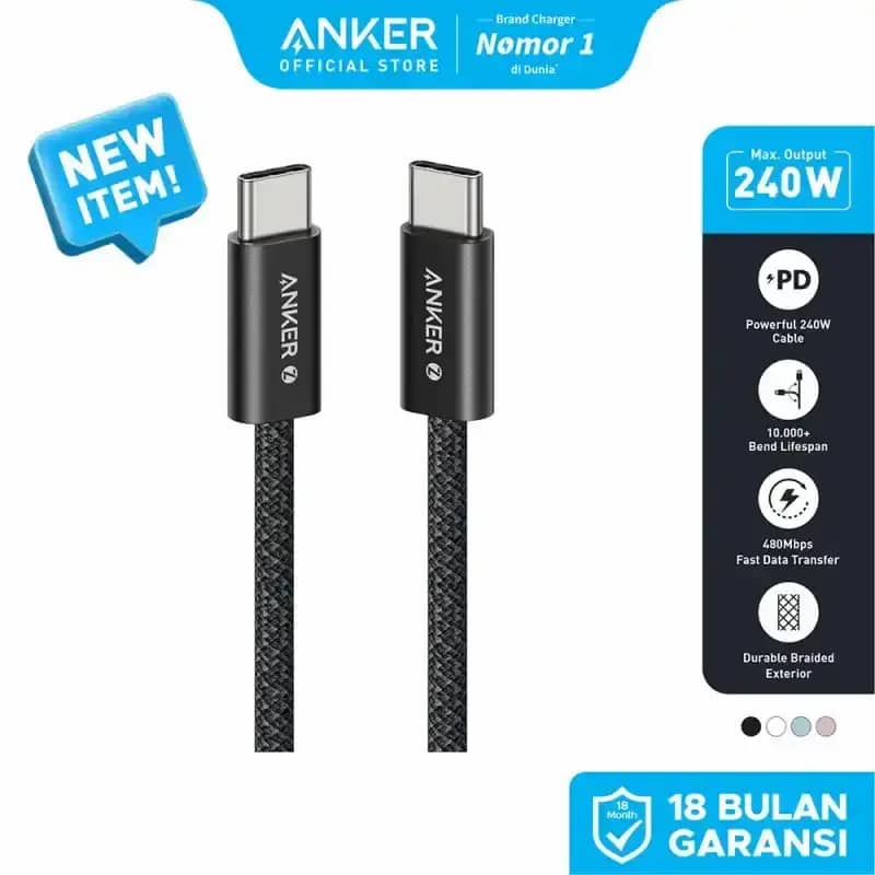 Promo Anker Zolo USB C To USB C Cable, Braided And Dirt-free Type C ...
