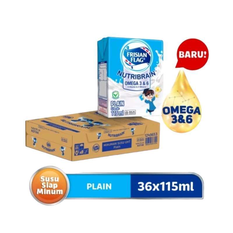 Jual Frisian Flag Susu Uht Plain Nutribrain 1 Karton ( 36 X 110ml ) Di ...