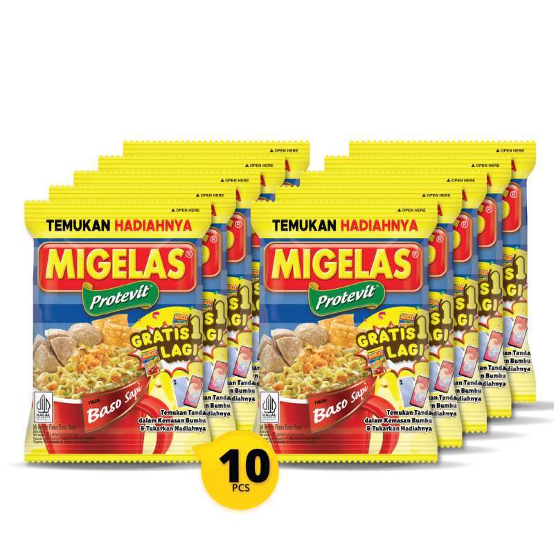 Promo Migelas Baso Sapi Mi Instan [kemasan Renceng/ 10 Sachets @28 G ...