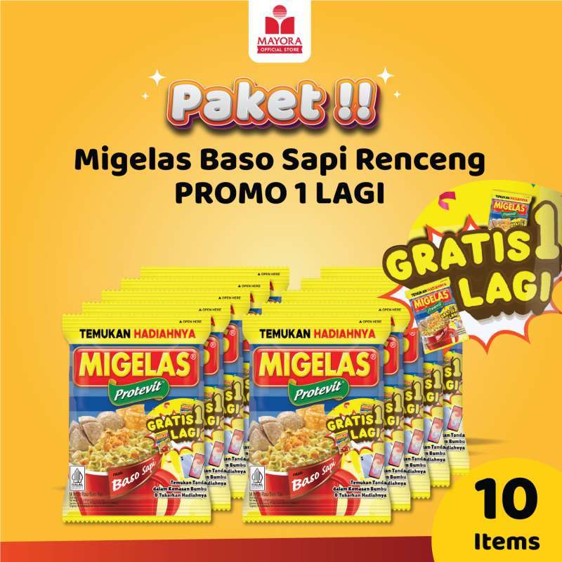 Promo Migelas Baso Sapi Mi Instan [kemasan Renceng/ 10 Sachets @28 G ...