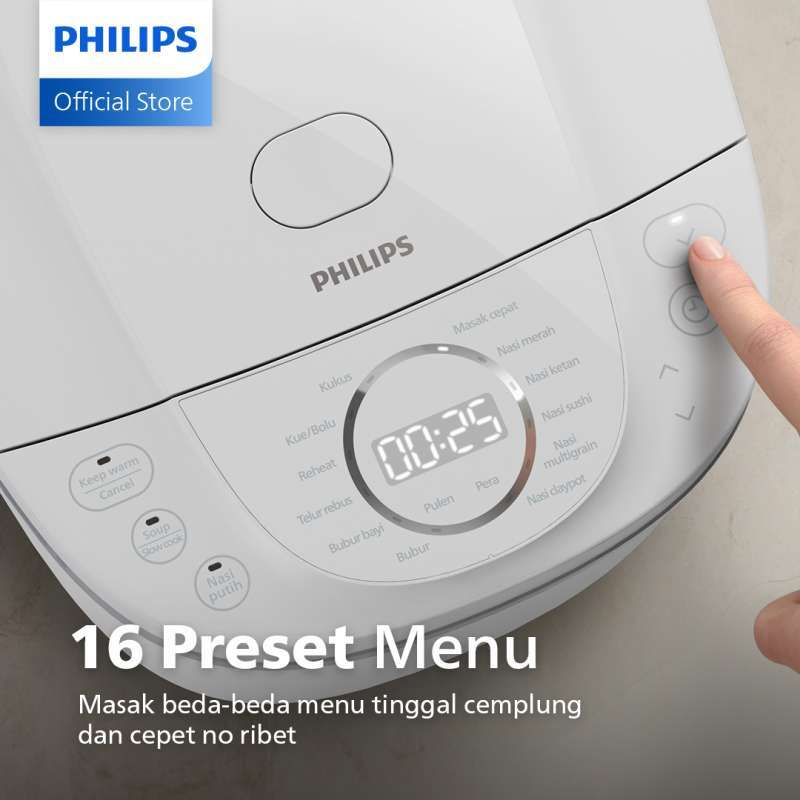 Promo Philips Rice Cooker 1.8 L - 3000 Digial Series Hd4716/30 - Putih - Anti Lengket ...