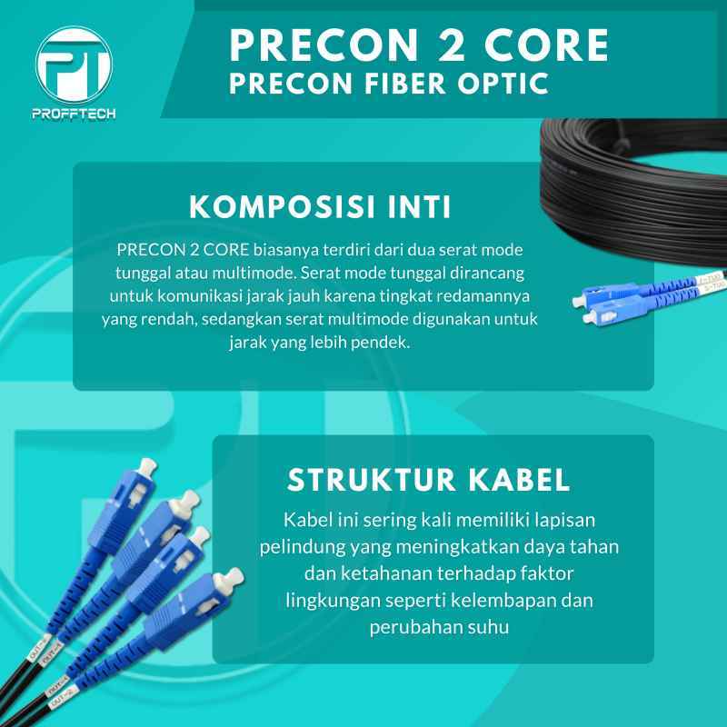 Jual Kabel Fiber Optik Ftth Drop Cable Sc Sc Precon Fiber Optic 2 Core ...