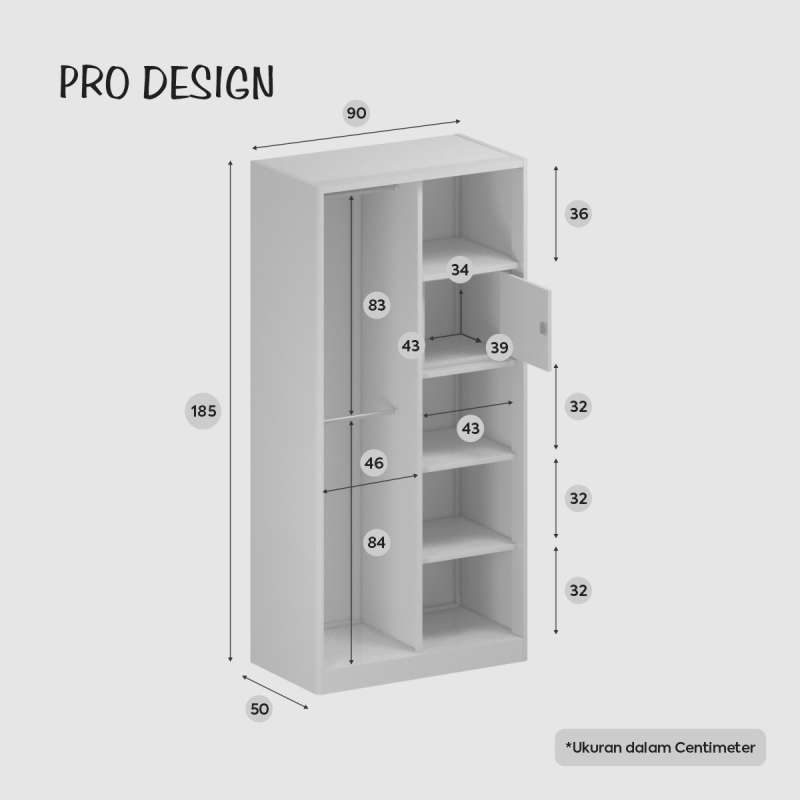 Promo Pro Design Spiegel Mwd Lemari Pakaian Besi Diskon 42% Di Seller ...
