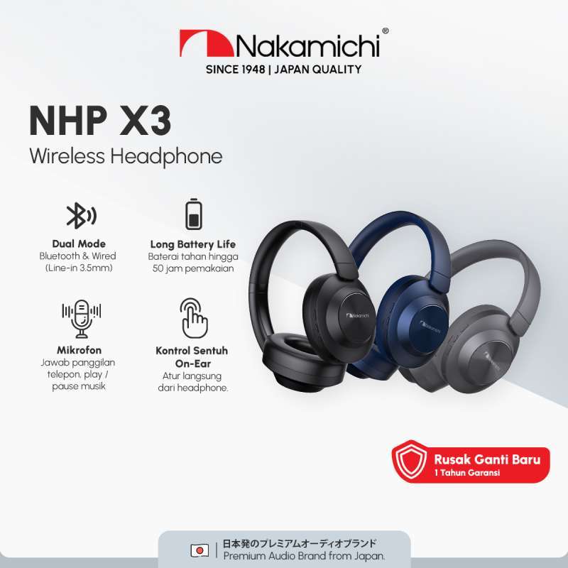 Promo Nakamichi Nhp X3 Headphone On-ear Wired Wireless Bluetooth 5.4 ...