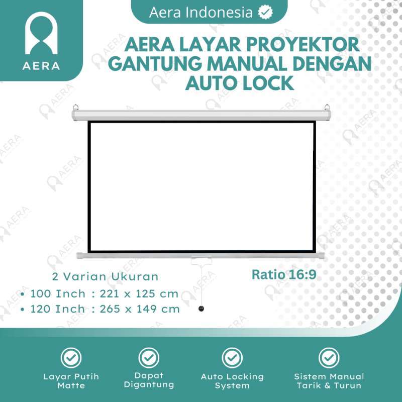 Promo Layar Proyektor Gantung 100 120 Inch | Screen Projector Wall ...