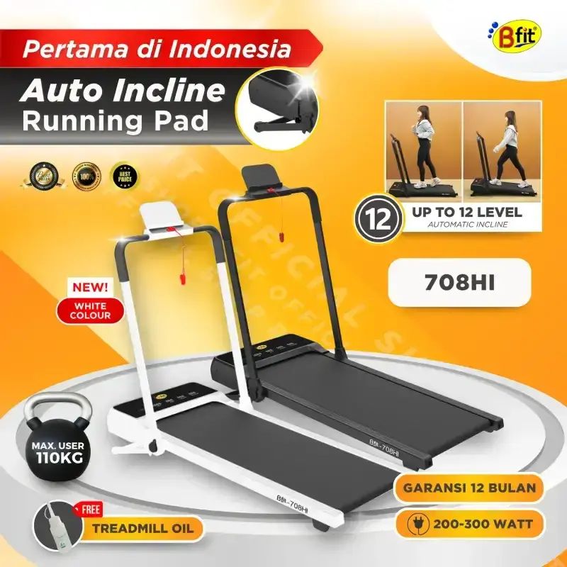 Jual Running Pad Bfit 708hi Auto Incline Walking Pad Treadmill Elektrik ...