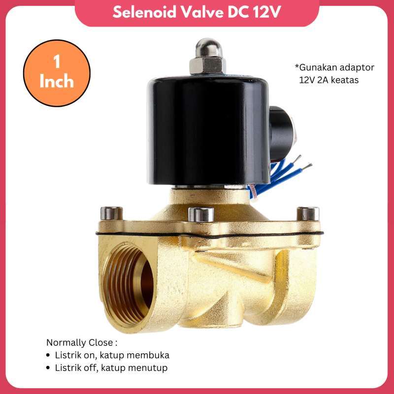 Jual Selenoid Valve DC 12v Solenoid Stop Kran Elektrik Buka Tutup Kran - 1 Inch Di Seller ...