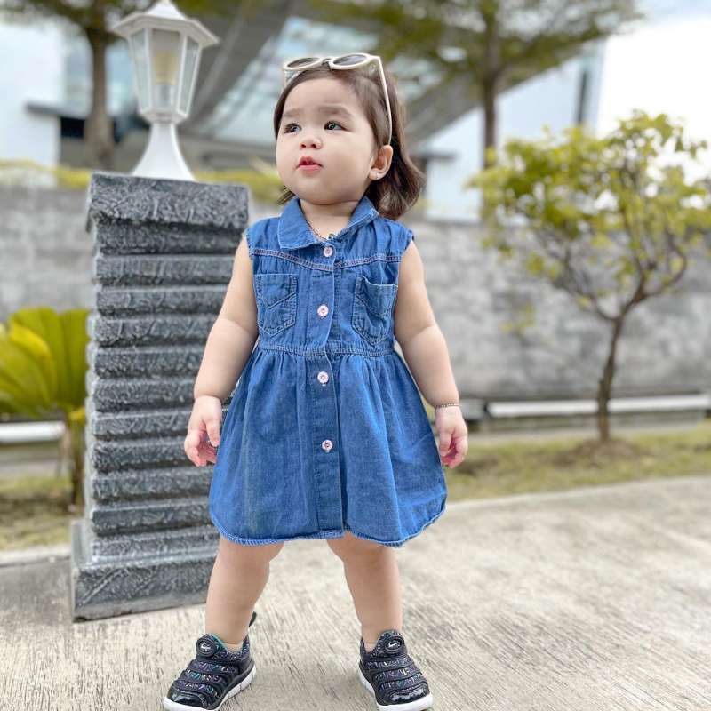 Jual Joyful. Kids Popomi Denim Dress Anak Perempuan - XL di Seller ...
