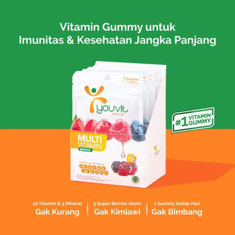 Promo Youvit Multivitamin Dewasa 7 Hari Vit. C, D, Zink & Superberries Diskon 1% Di Seller ...