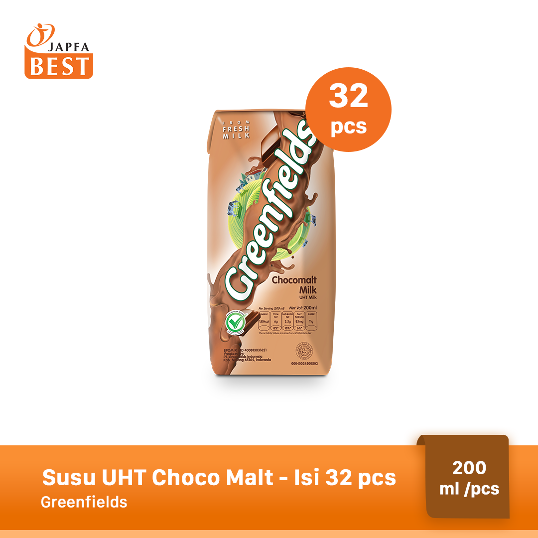 Promo Susu Greenfields UHT Choco Malt 200 ml - Isi 32 pcs Diskon 13% di ...