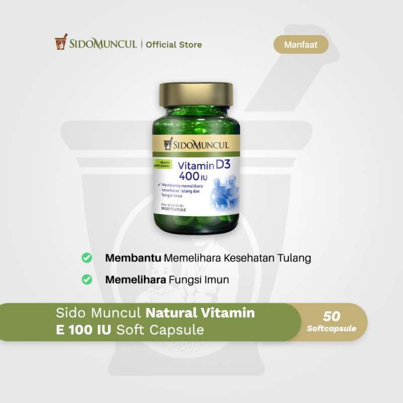 Promo Sidomuncul Natural Vitamin D3 400 Iu Soft Capsule 50 Kapsul ...
