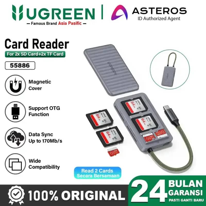 Jual Ugreen Card Reader Type C 4 In 1 Micro SD Tf Cf Ms Memory Card ...