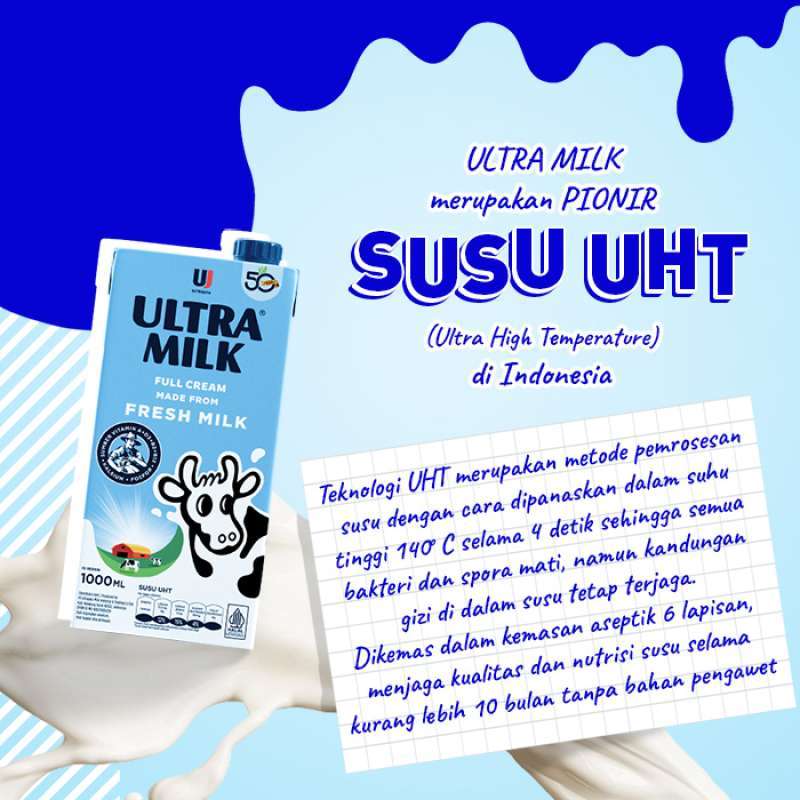 Promo Ultra Milk Susu Uht Full Cream 1l [paket Isi 3 pcs] Diskon 12% Di Seller Ultrajaya ...