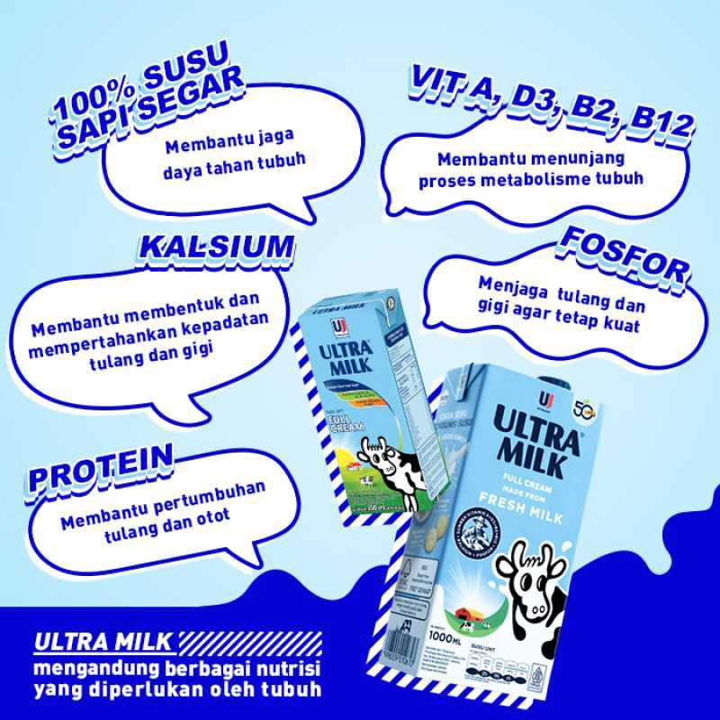 Promo Ultra Milk Susu Uht Full Cream 1l [paket Isi 3 pcs] Diskon 12% Di Seller Ultrajaya ...