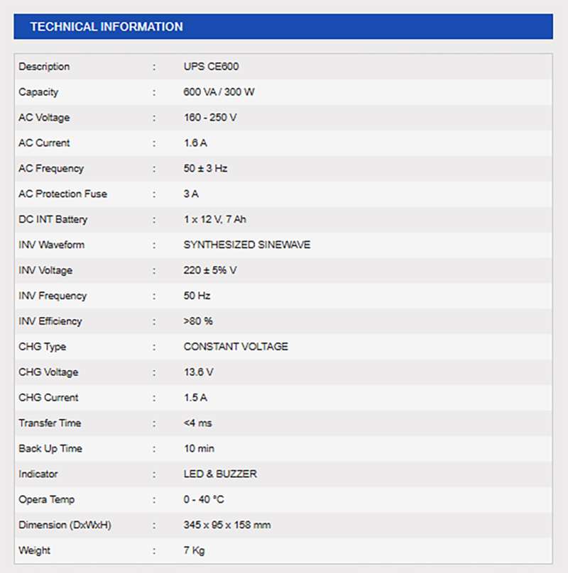 Promo Ups Ica Ce600 600va 300 Watt With Avr Stabilizer Ica Ups Ce 600 ...