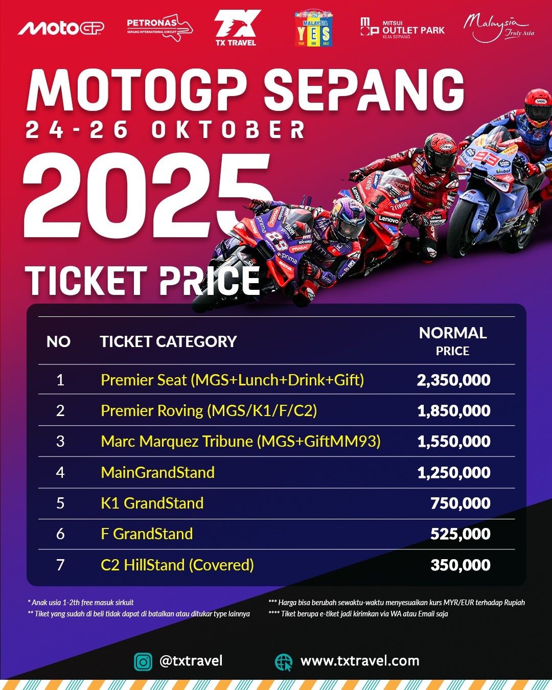 Jual [f Grandstand] Tiket 2 Day Pass Petronas Grandprix Of Malaysia Motogp Sepang 2025 Di Seller ...