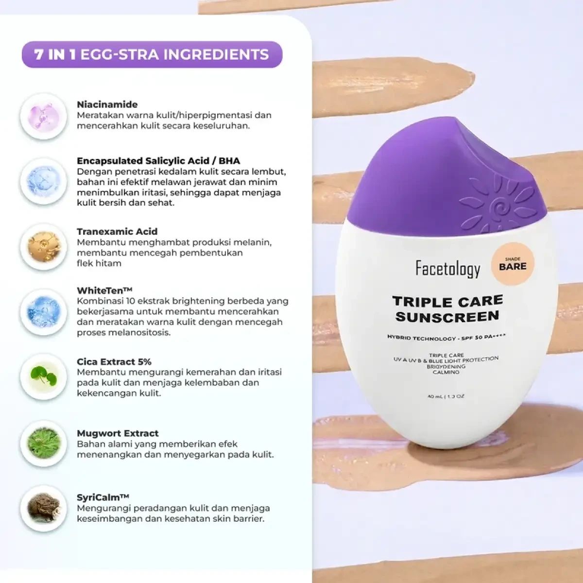 Promo Facetology Triple Care Sunscreen Tinted Spf 50 Pa++++ 40ml Diskon ...