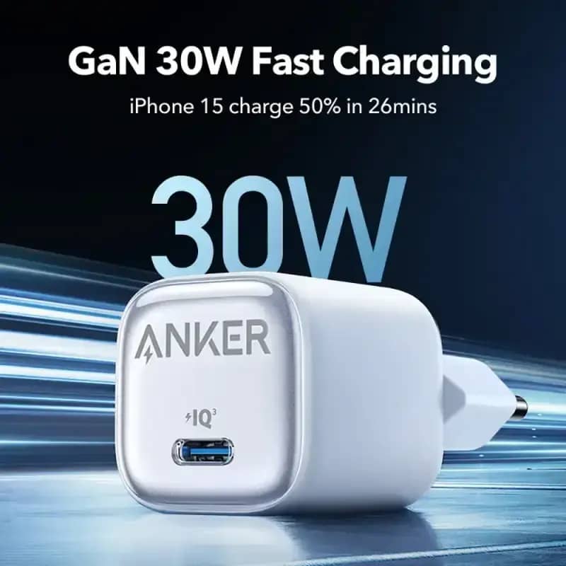 Promo Adaptor Wall Charger Anker Gan Ice-cooled Bundle Kabel USB Type C ...