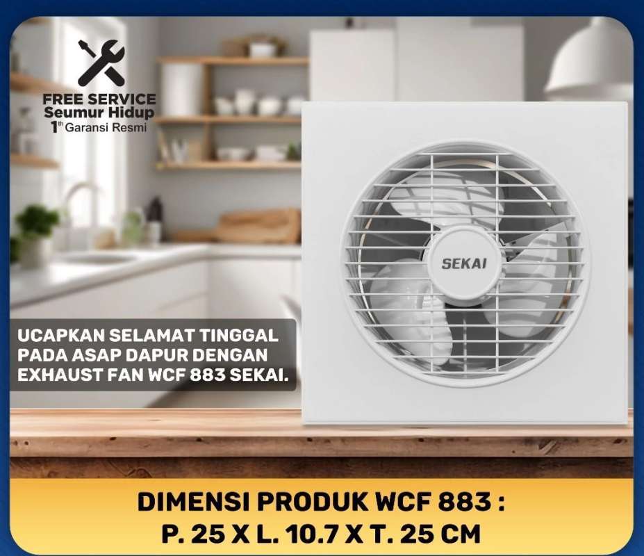 Promo Sekai Exhaust Fan Dinding / Plafon / Ceiling / Kaca Hexos Ukuran ...