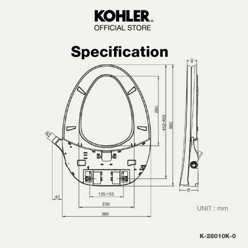Promo Kohler Purewash C3-035 Bidet Seat / Tutup Kloset Manual K-28010k ...